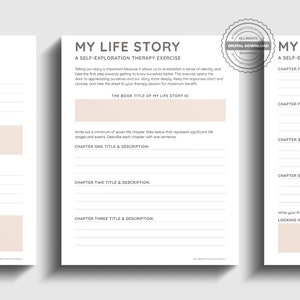 Life Story Narrative Therapy Printable Interactive Worksheet Journal ...