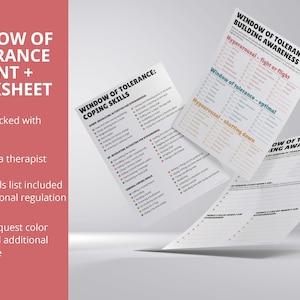 Window of Tolerance Worksheet, Emotional Regulation, Nervous System ...