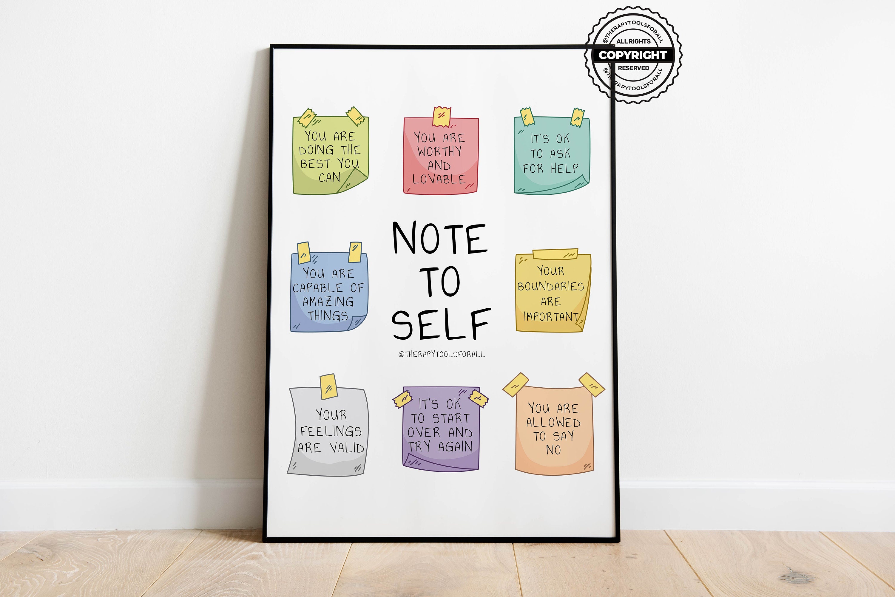 Art & Collectibles Therapy Never Give Up Affirmations Note To Self ...