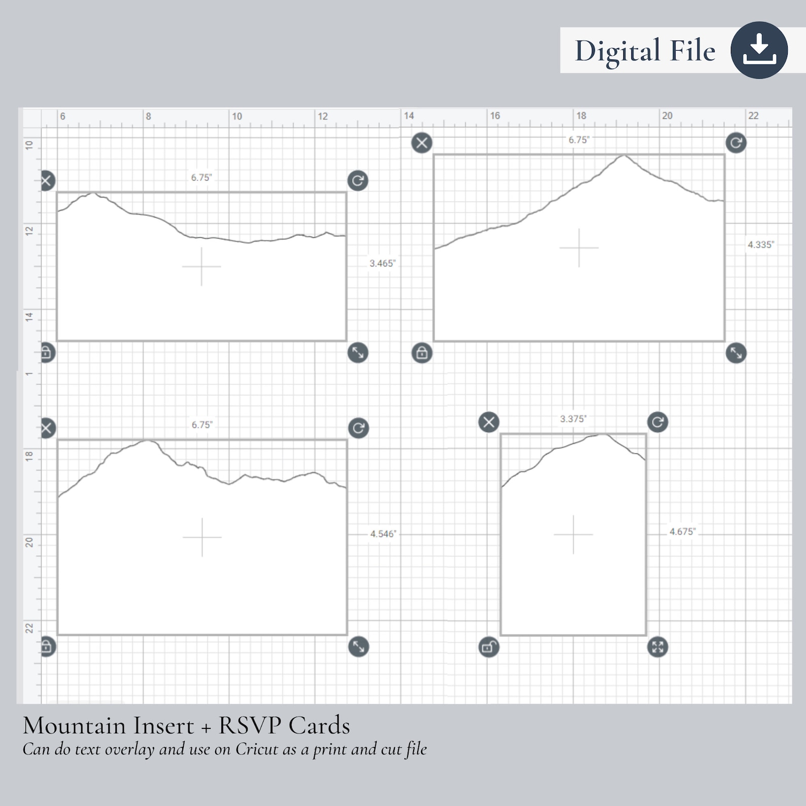 Mountain Wedding Invitation Suite SVG - 5x7 Digital Laser Cut Pocket ...