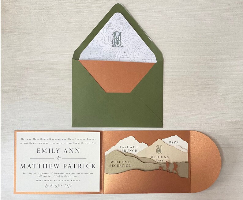 Mountain Wedding Invitation Suite SVG 5x7 Digital Laser Cut Etsy