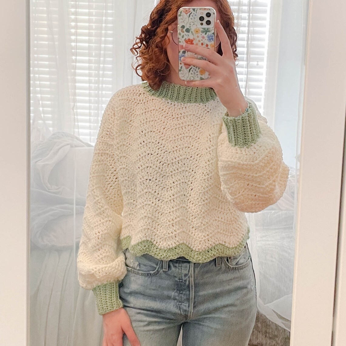 What Morgan Makes Ripple Crew Crochet Sweater PDF Pattern - Etsy