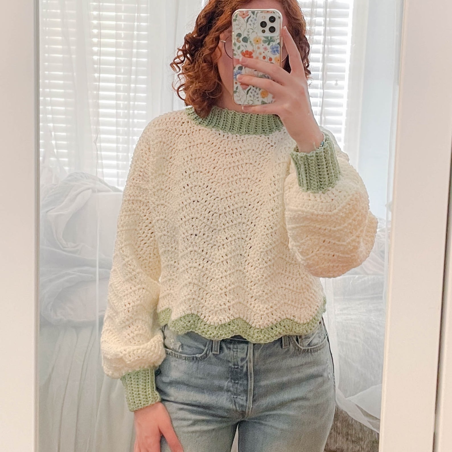 What Morgan Makes Ripple Crew Crochet Sweater PDF Pattern - Etsy