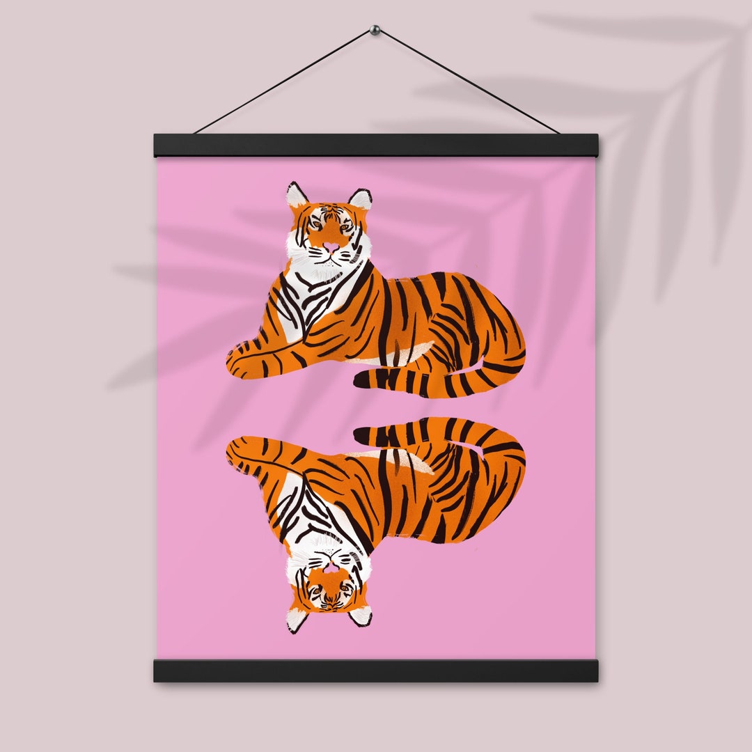 Eclectic Tiger Art Print With Poster Hanger - Etsy