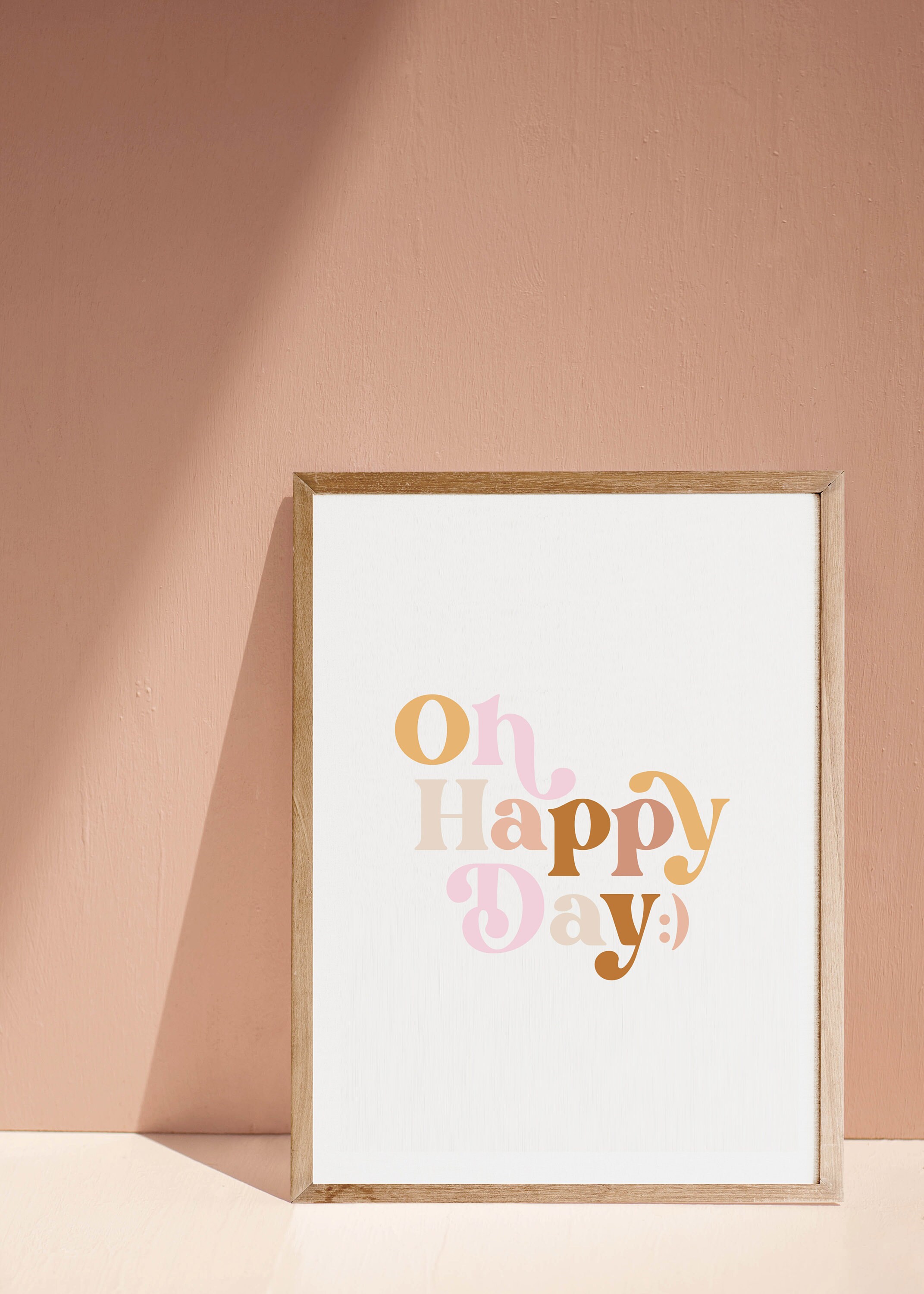 Oh Happy Day Boho wall decor art print home decor boho wall | Etsy