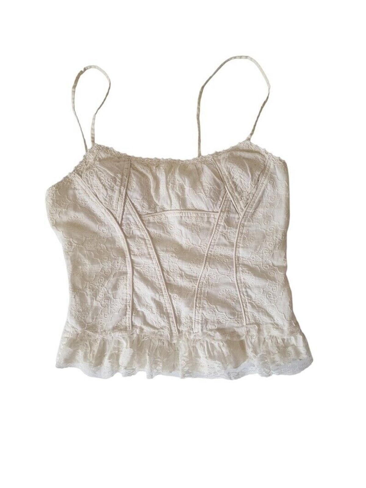 Cottagecore White Corset Cami Top, Lace, 90s French Brand - Etsy