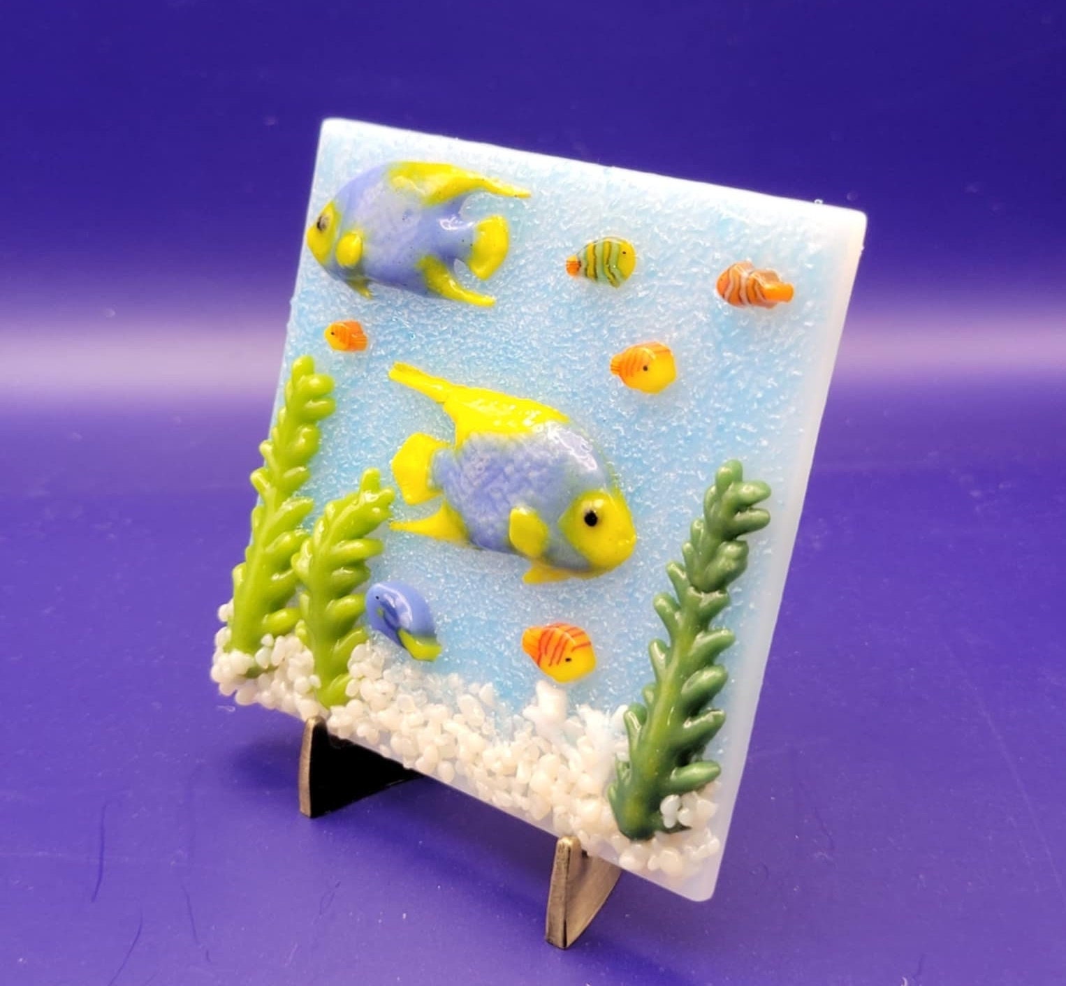Fused Art Glass Tropical Fish Plaque - Etsy