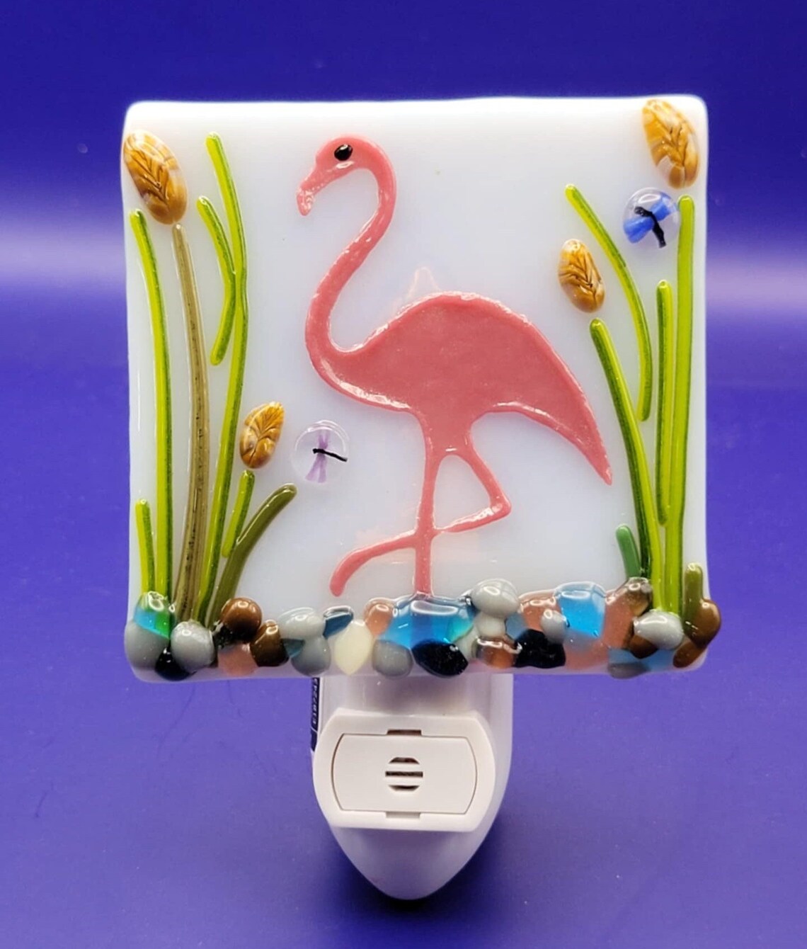 Fused Art Glass Flamingo Nightlight - Etsy