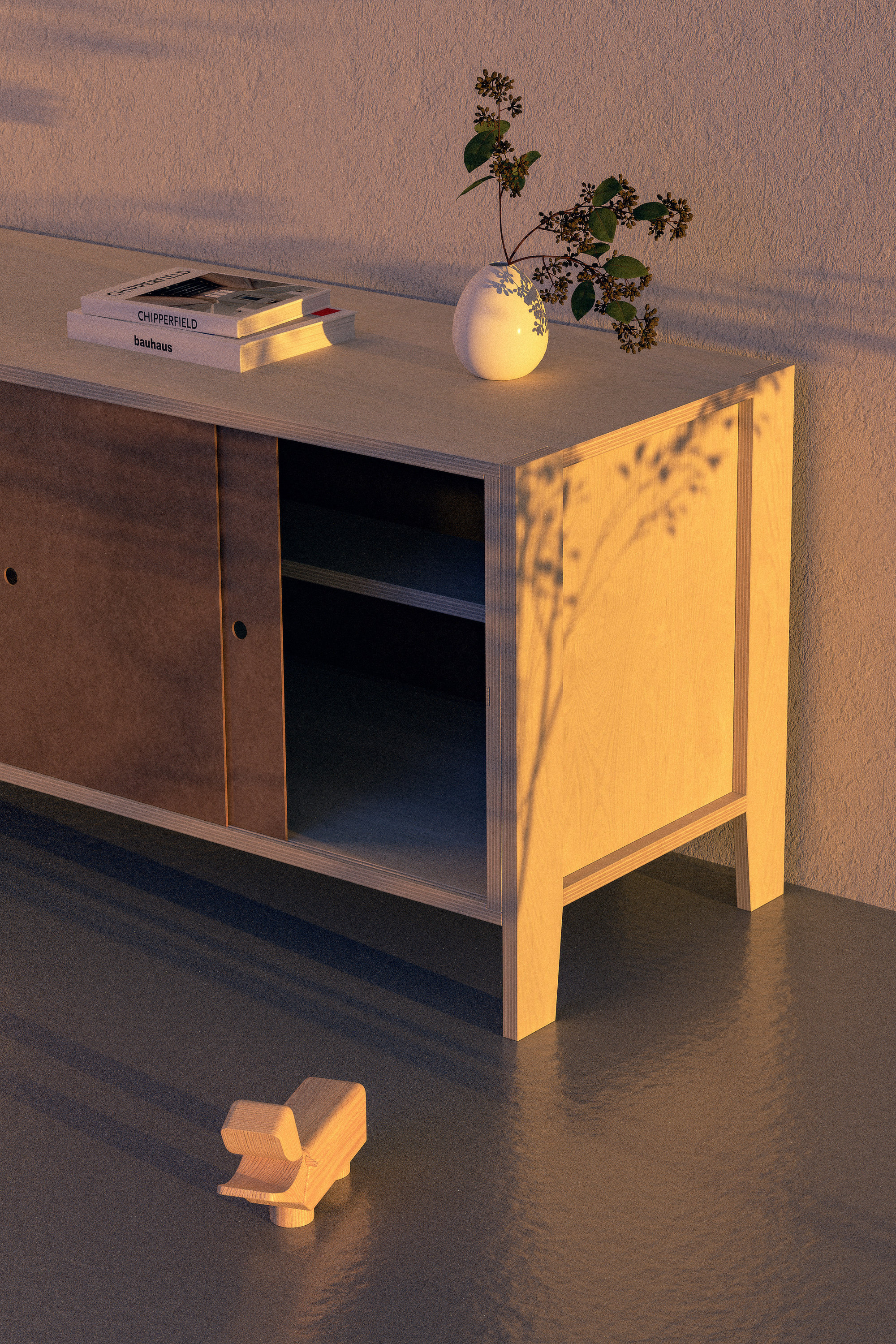 Plywood TV Console / Media Stand / TV Stand / Low Sideboard With ...