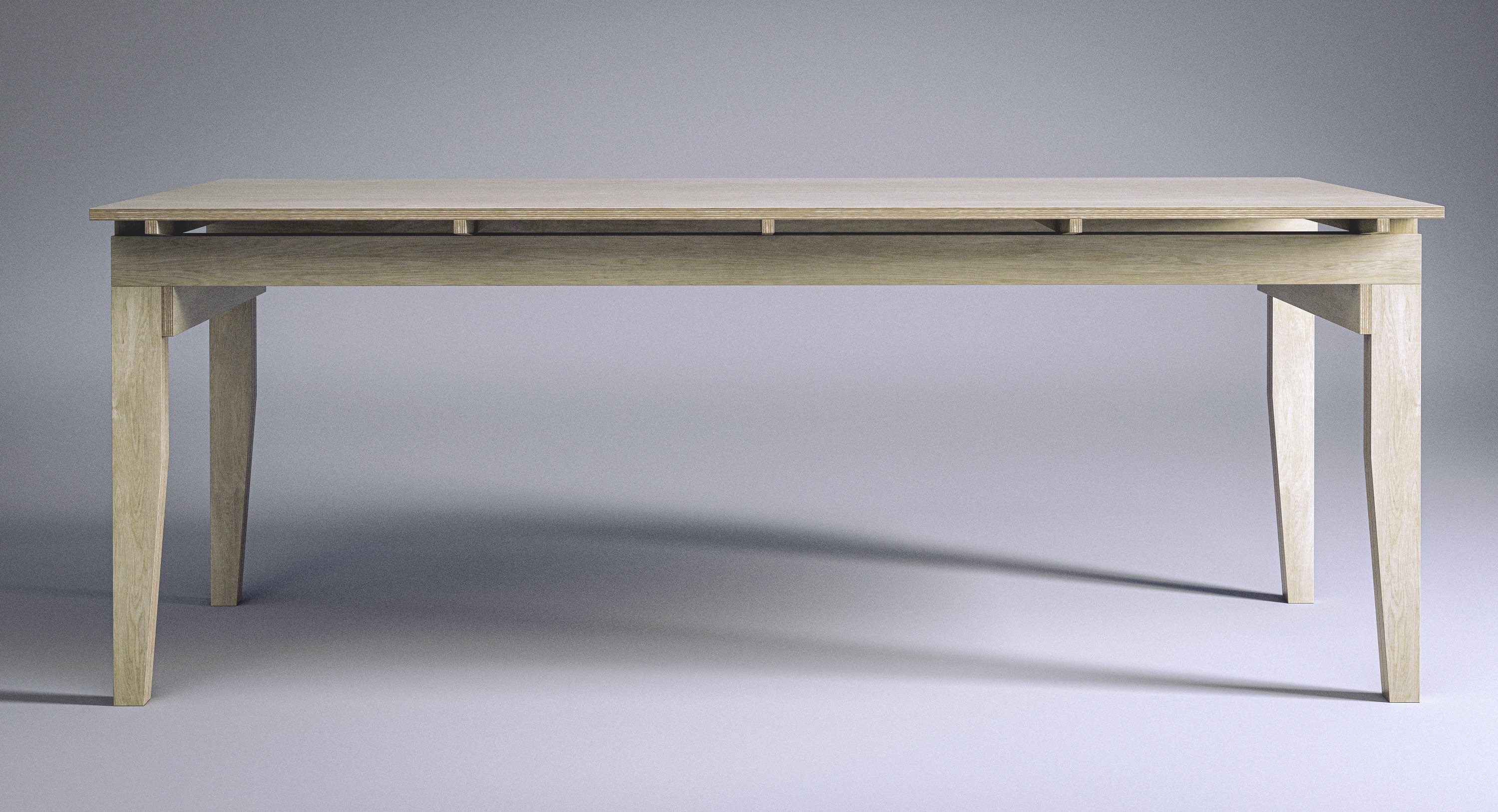 Custom Modern Plywood Dining Table / Contemporary Design Inspired by Gerrit Rietveld Military ...