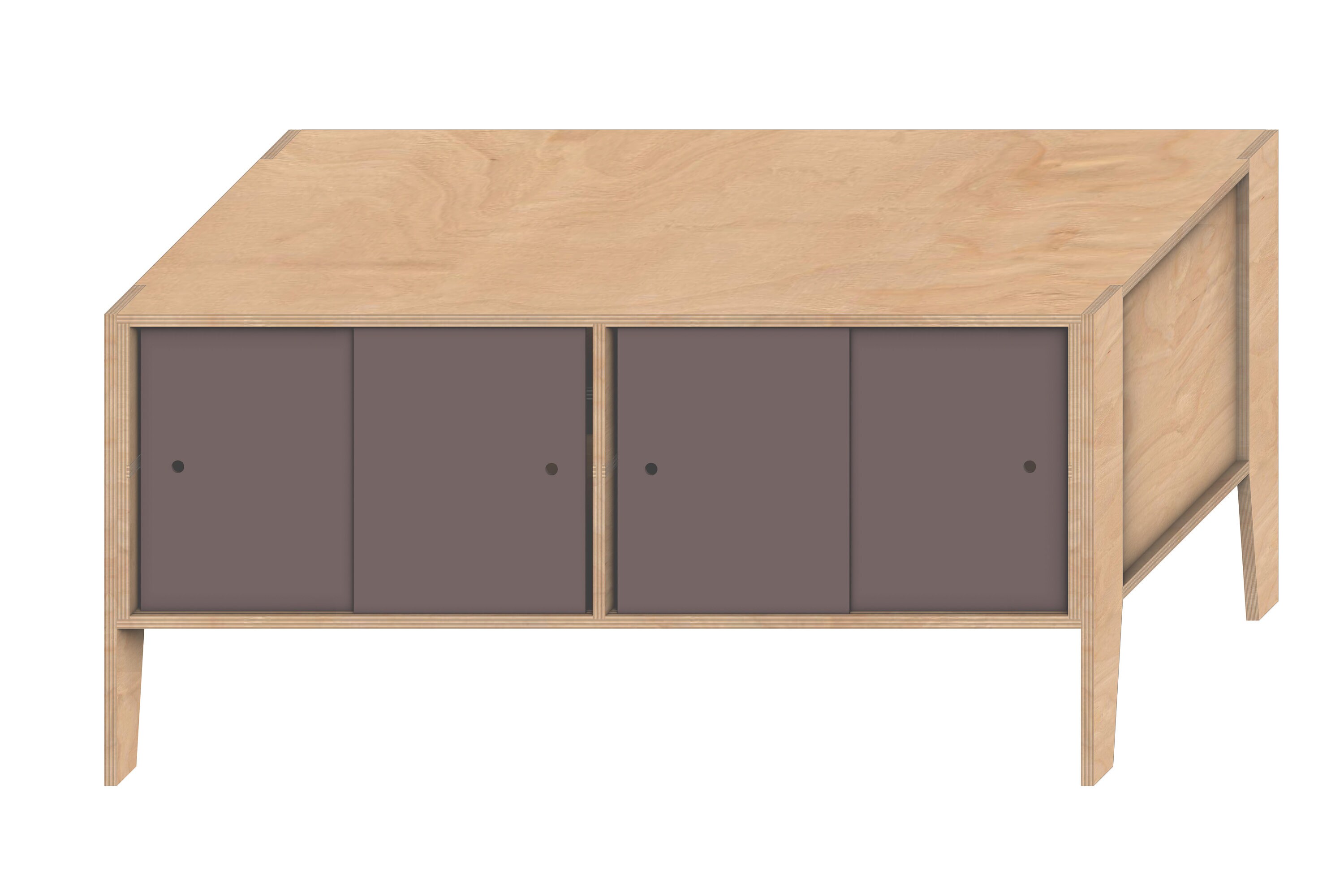 Plywood TV Console / Media Stand / TV Stand / Low Sideboard With ...