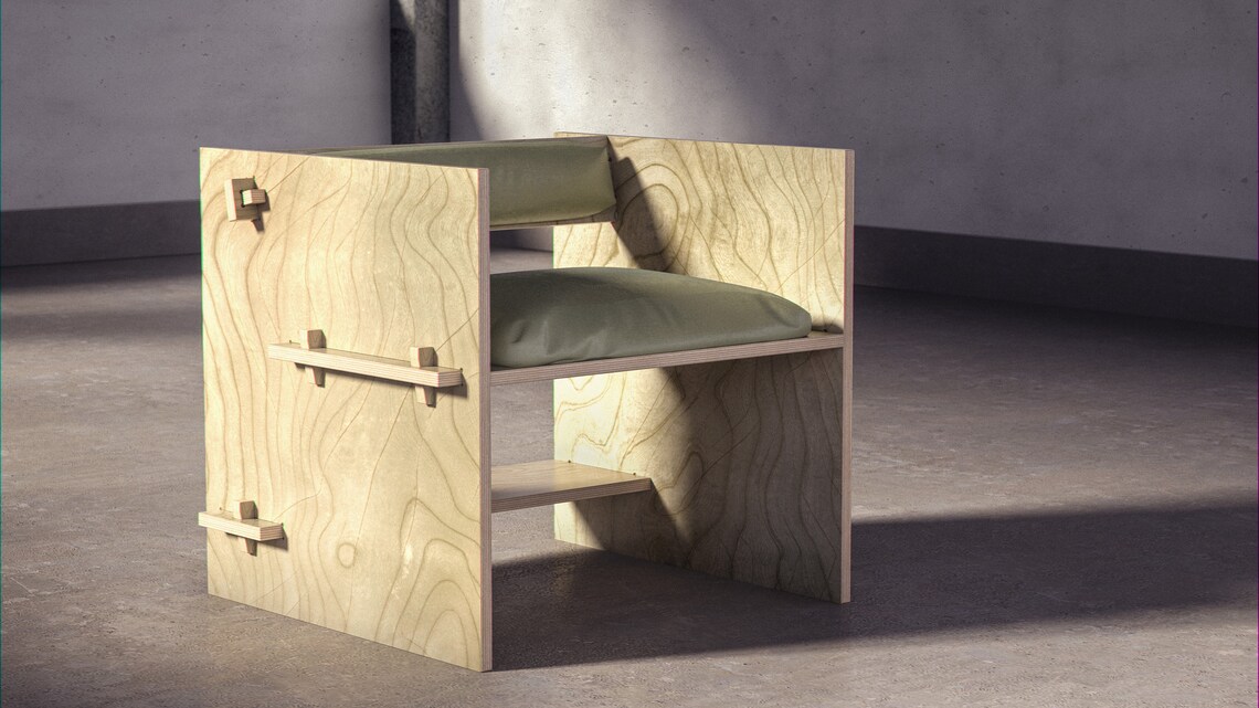 No Nails Flat Pack Plywood Chair - Etsy