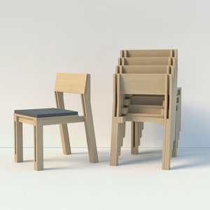 Baltic Birch Stacking Dining Chairs: Contemporary and Versatile Comfort - Etsy