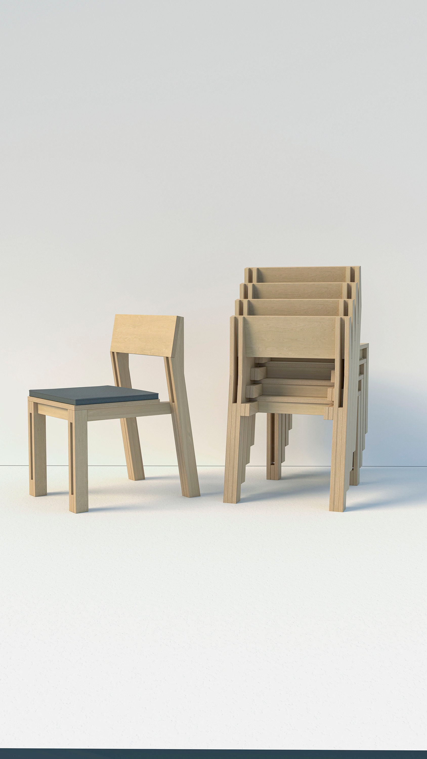 Baltic Birch Stacking Dining Chairs: Contemporary and Versatile Comfort ...