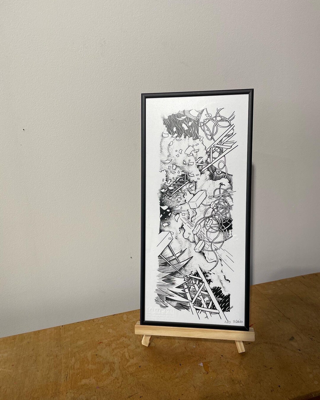 Black and White Screenprints of My Random Drawings, 16 X 35 Cm (6.3" X 13.78"), 23 Copies, With ...
