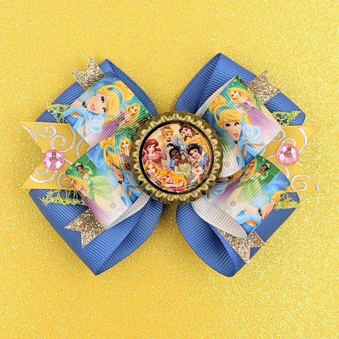 Disney Princess Bow Cinderella Belle Ariel Snow White Tiana Rapunzel ...