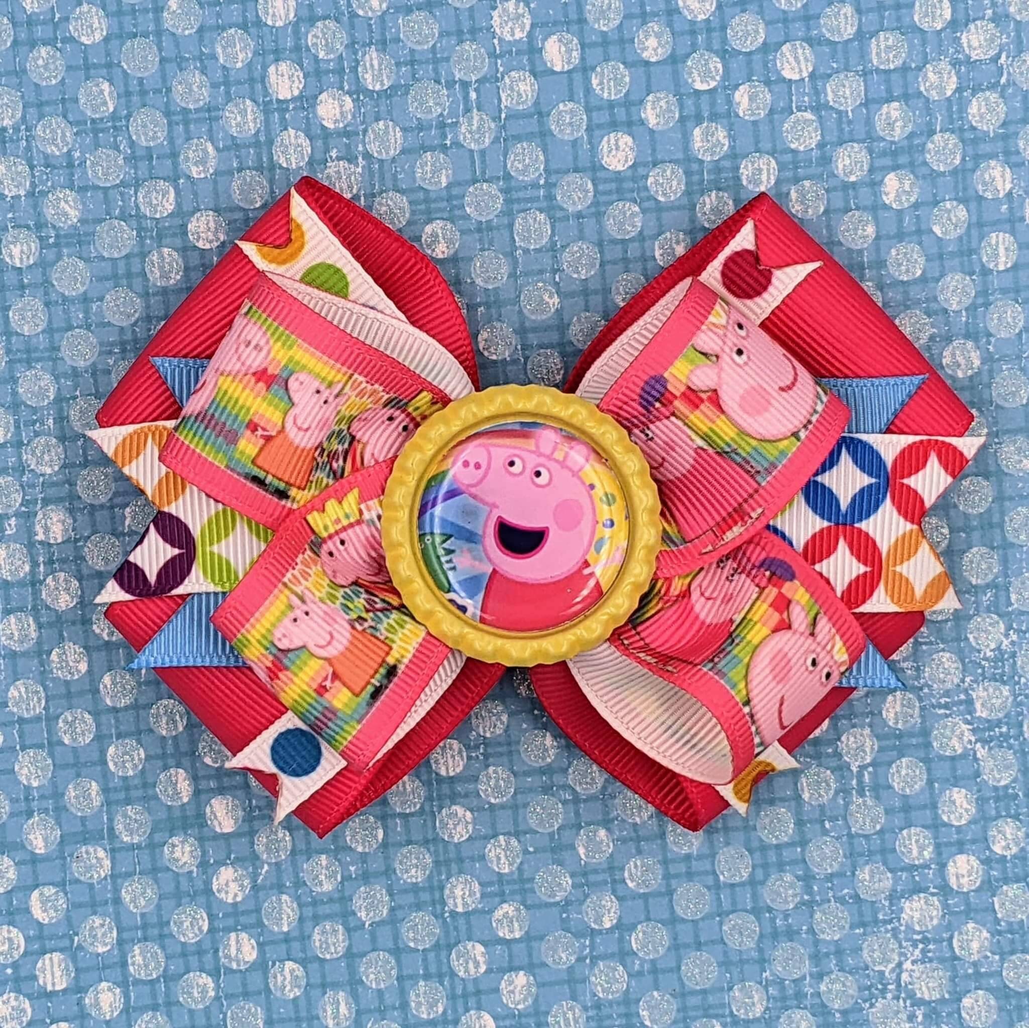 Peppa Pig Bow Peppa Pig Hair Bow Peppa Pig Peppa Pig - Etsy
