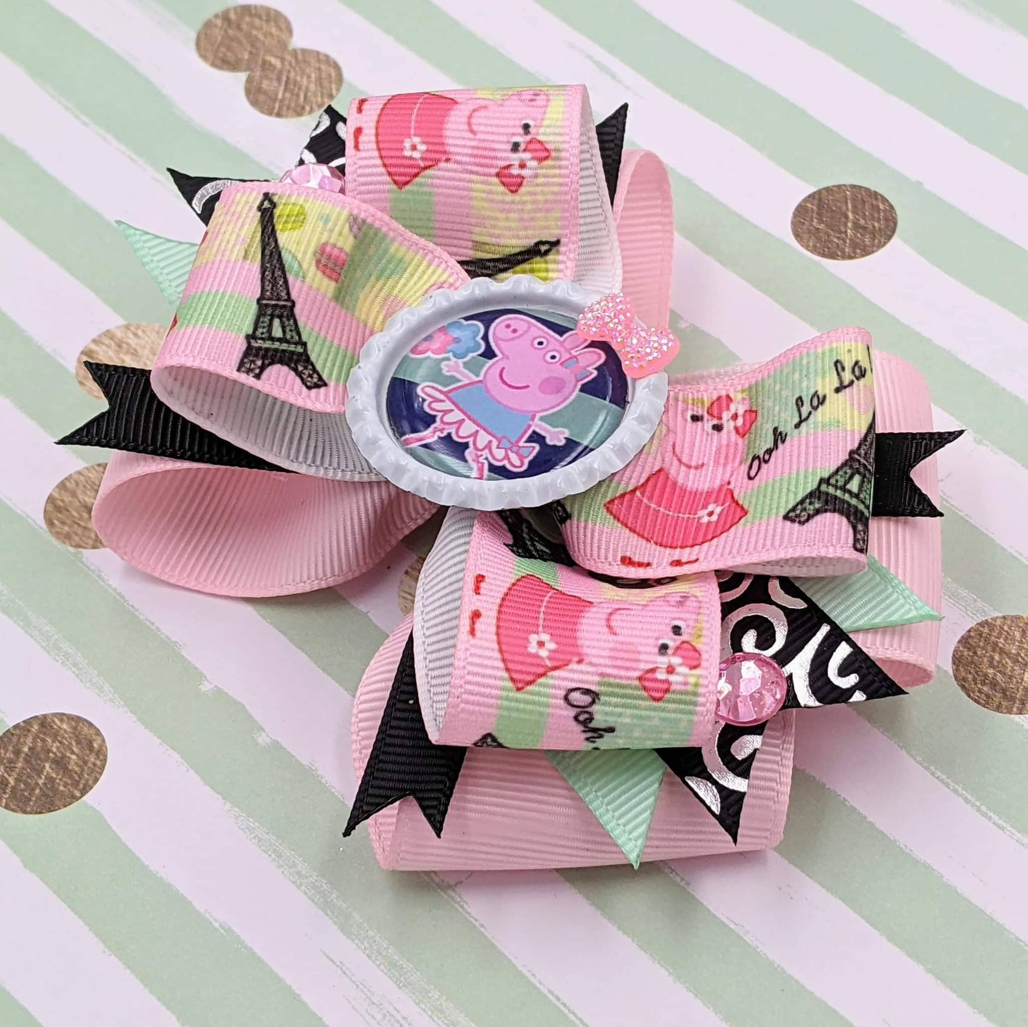 Peppa Pig Bow Peppa Pig Hair Bow Peppa Pig Peppa Pig - Etsy