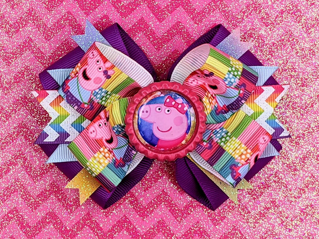 Peppa Pig Bow Peppa Pig Hair Bow Peppa Pig Peppa Pig Bow Peppa Love ...