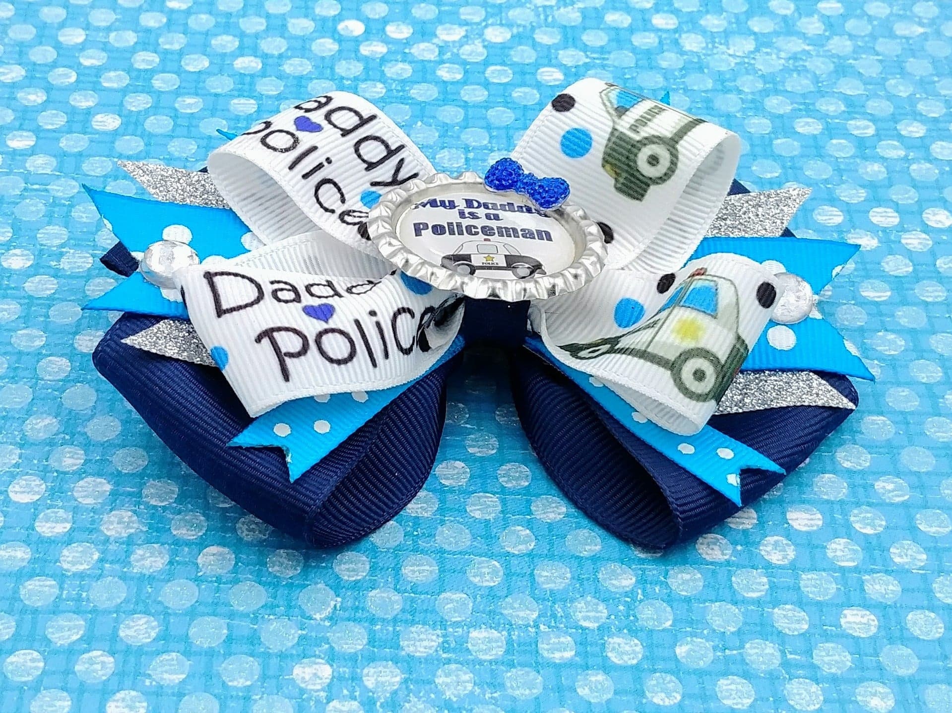Police Officer Hair Bow Police Bow Police Daughter Cops - Etsy India