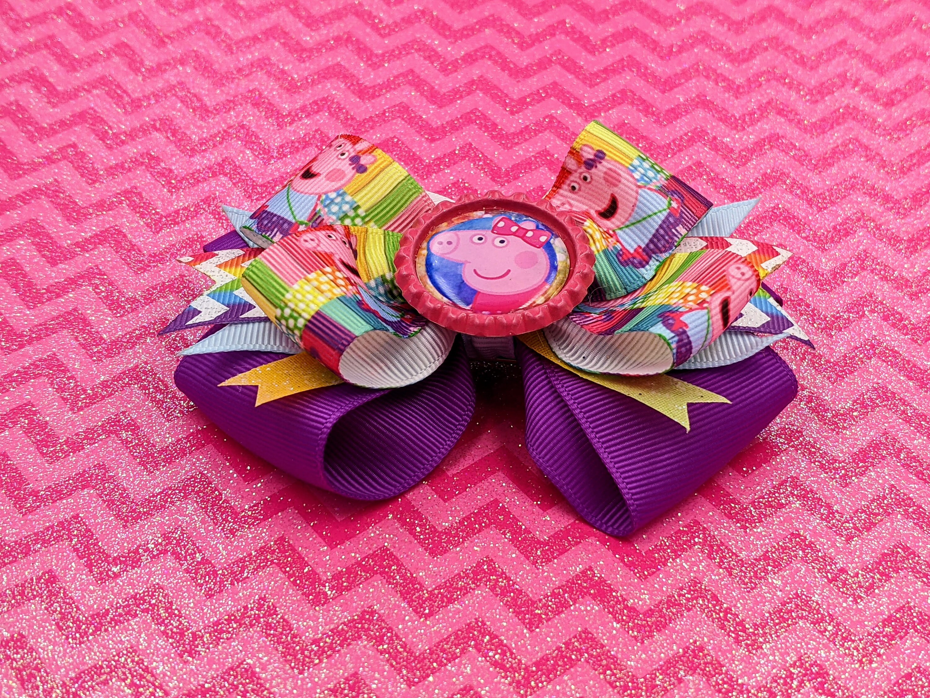 Peppa Pig Bow Peppa Pig Hair Bow Peppa Pig Peppa Pig - Etsy