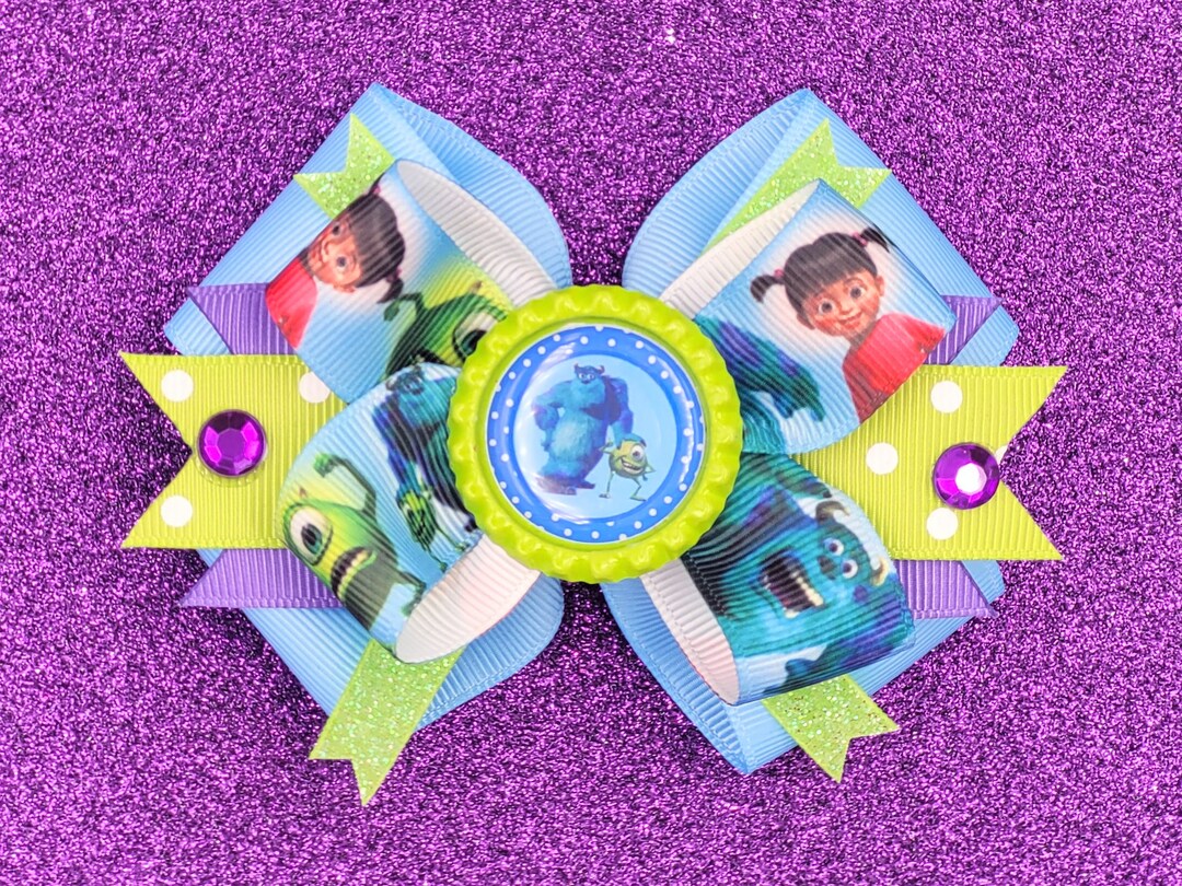 Monsters Inc Bow Monsters Inc Mike Wazowski Sully Boo - Etsy