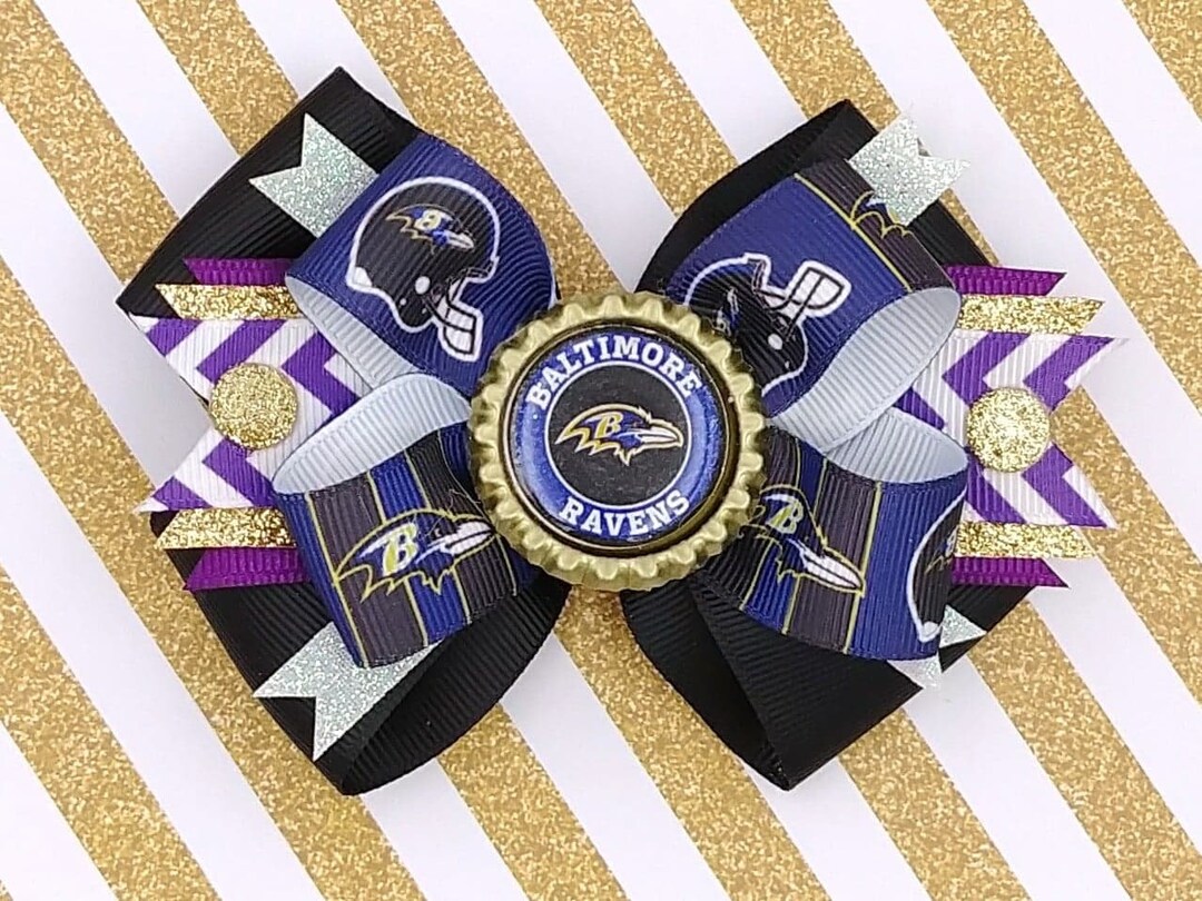 Baltimore Ravens Hair Bow Ravens Football Ravens Bow Baltimore Football ...