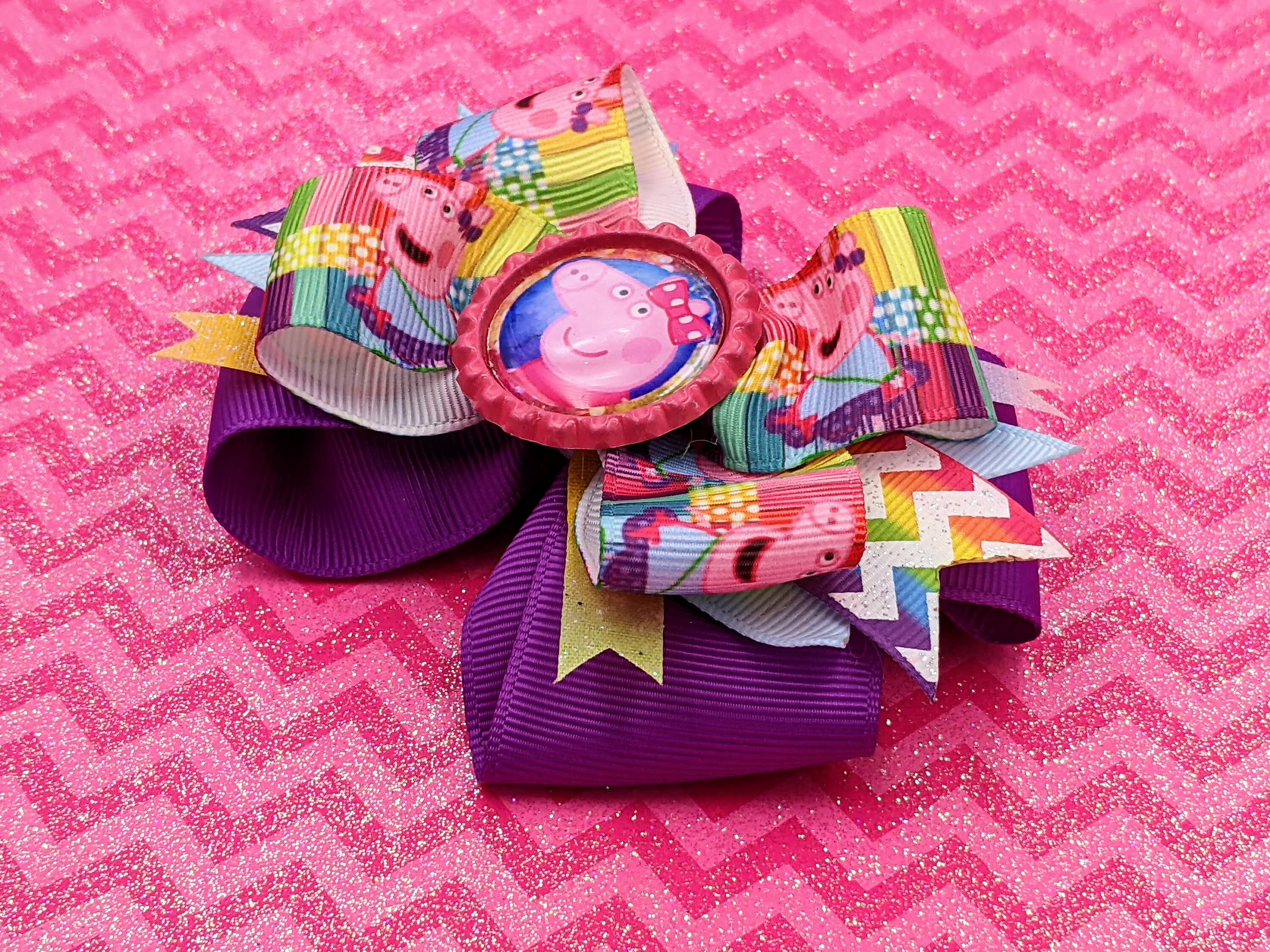 Peppa Pig Bow Peppa Pig Hair Bow Peppa Pig Peppa Pig - Etsy