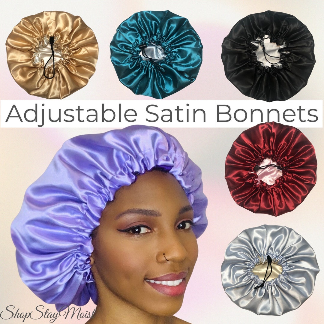 Satin Adjustable & Reversible Bonnets I Satin Lined Caps I Satin Bonnet ...