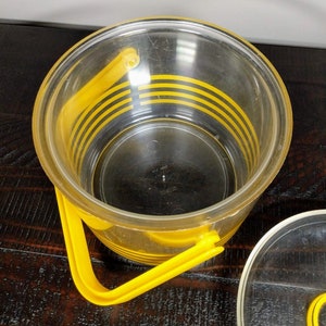 Ingrid Acrylic Yellow Stripe Ice Bucket, Vintage Ice Bucket With Lid - Etsy