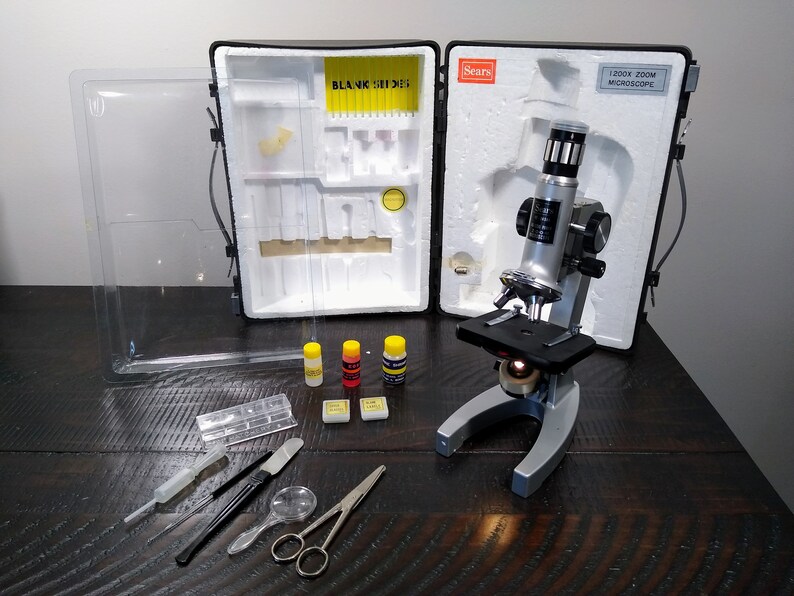 1959 Sears 1200X Zoom Microscope Set With Original Case 980 - Etsy