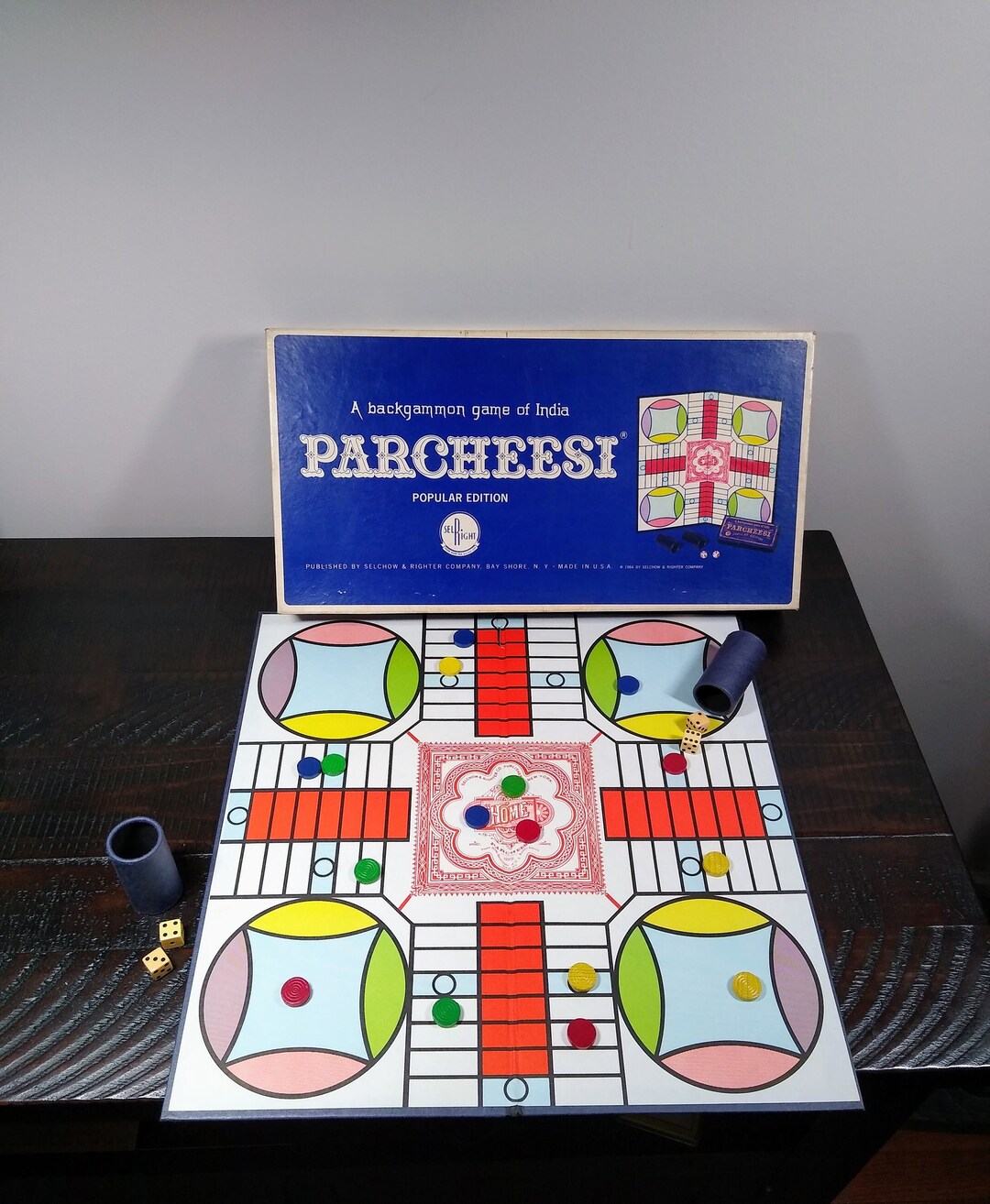 1967 Selchow and Righter Parcheesi Board Game, Vintage Popular Edition ...