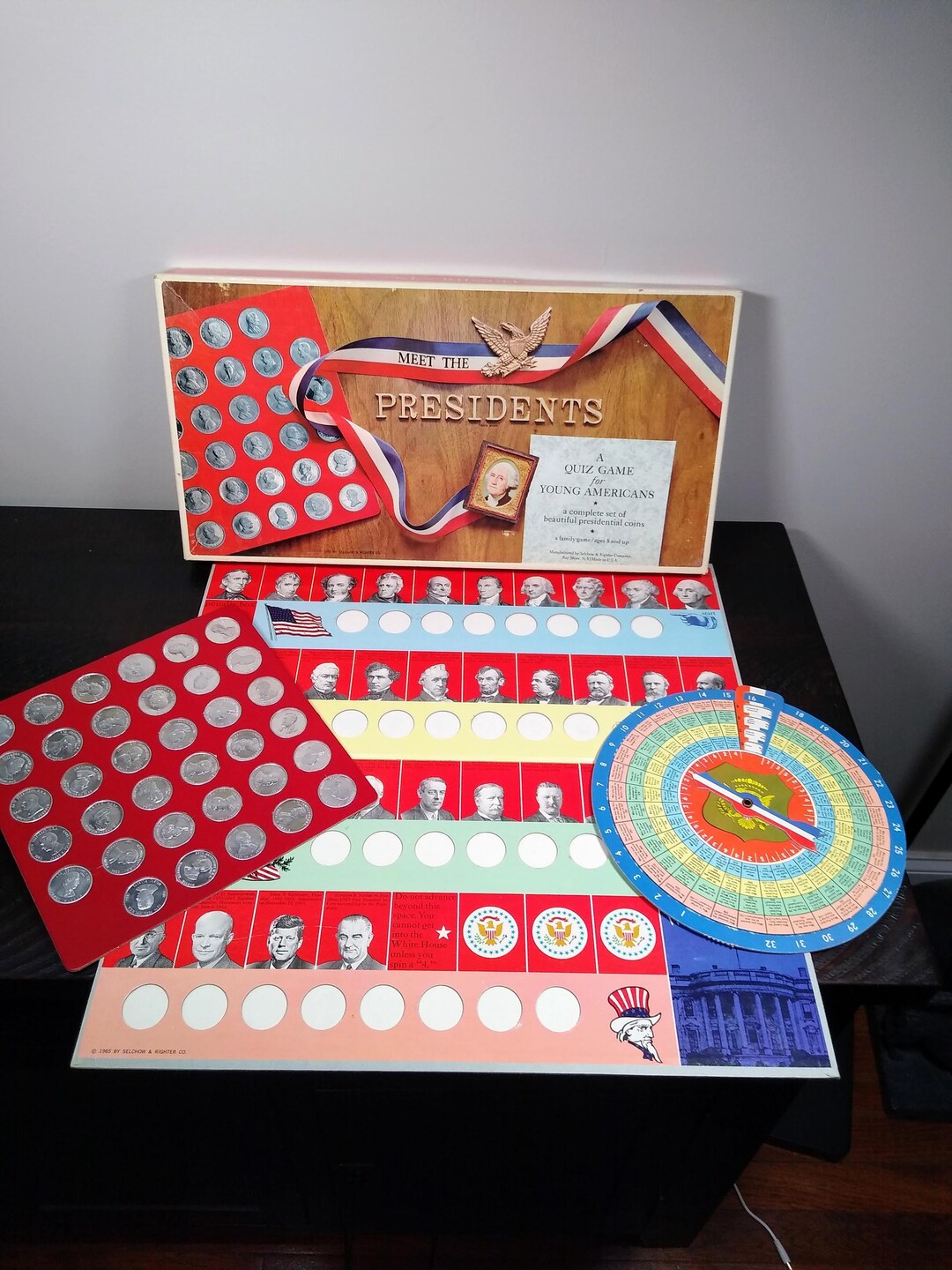 1965 Meet the Presidents Board Game, Selchow and Righter, Quiz Game for ...