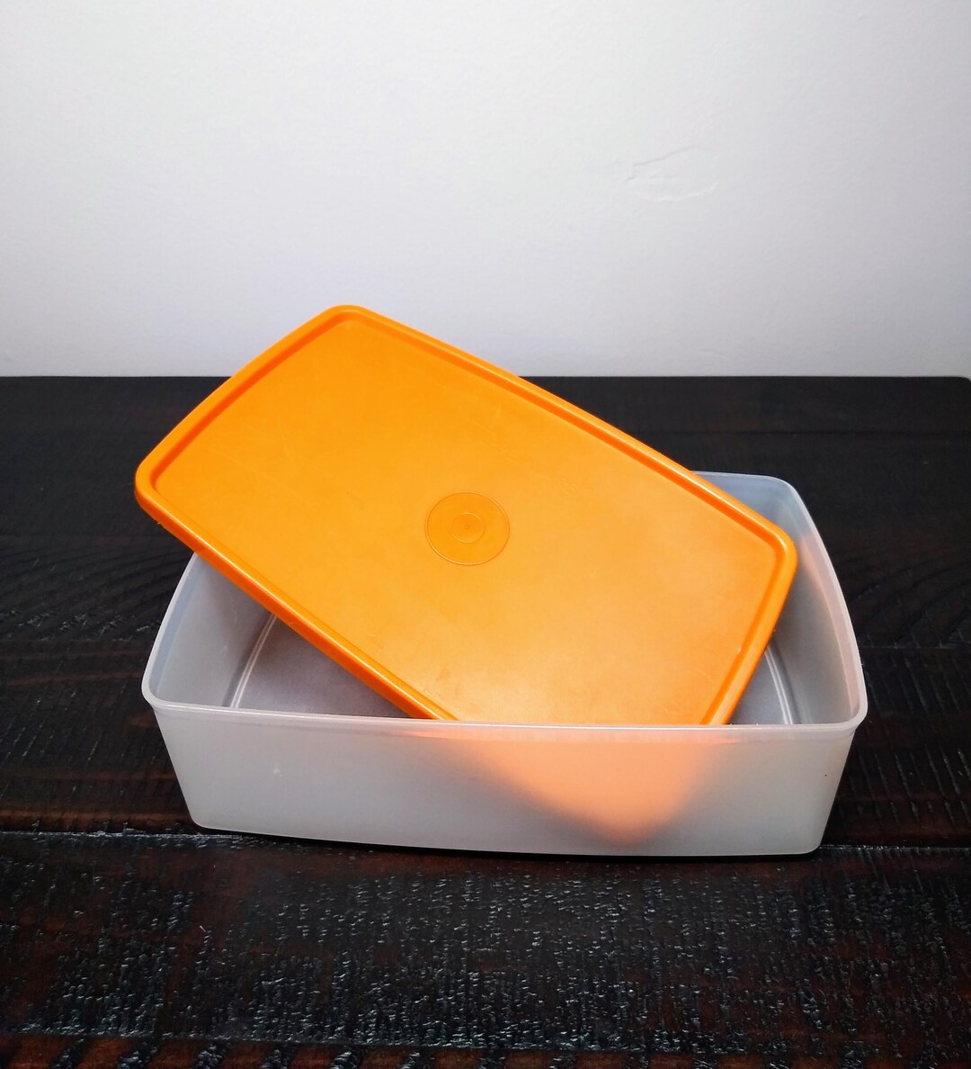 Tupperware Pack N Store Container With Harvest Orange Lid, Vintage ...