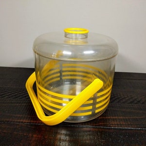 Ingrid Acrylic Yellow Stripe Ice Bucket, Vintage Ice Bucket With Lid - Etsy