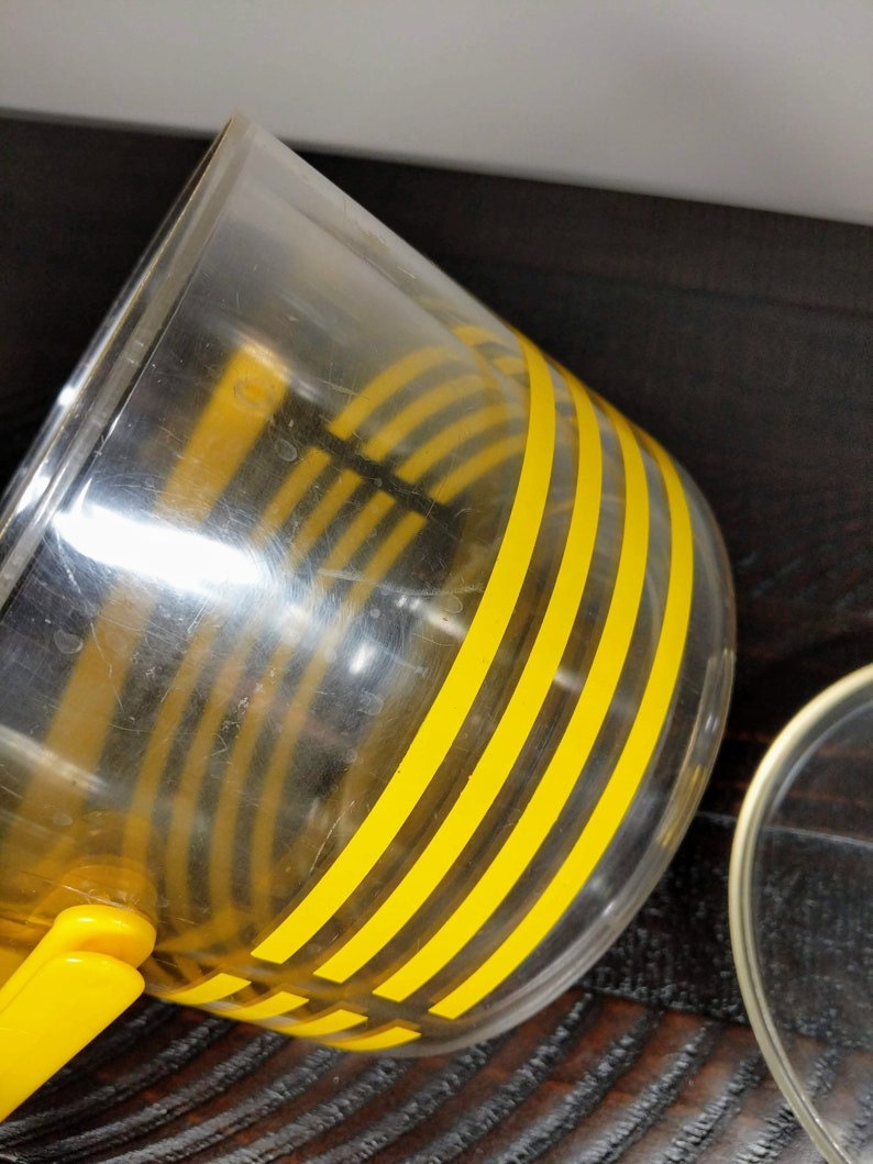 Ingrid Acrylic Yellow Stripe Ice Bucket, Vintage Ice Bucket With Lid - Etsy