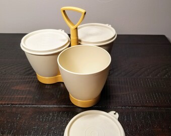 Tupperware Condiment Caddy Small Bowls With Lids - Etsy