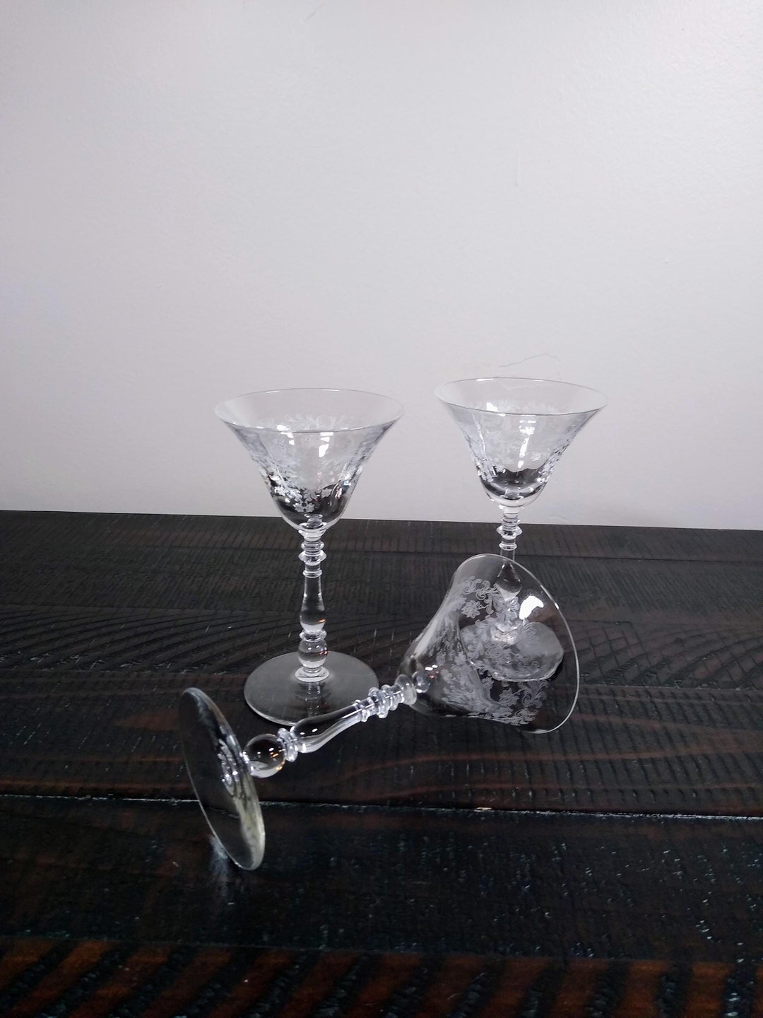 Bryce Etched Fern Leaf Liquor/cocktail Glasses, Set of 3 Vintage ...