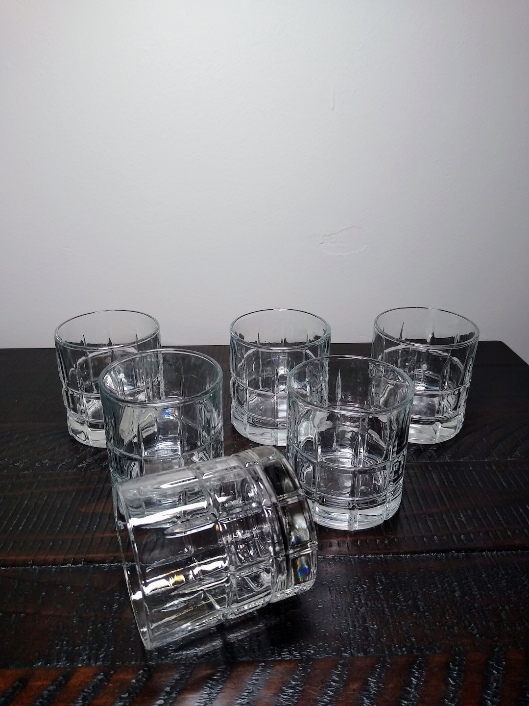 Anchor Hocking Tartan Rocks Glasses, Set of 6 Vintage Whiskey Glasses ...
