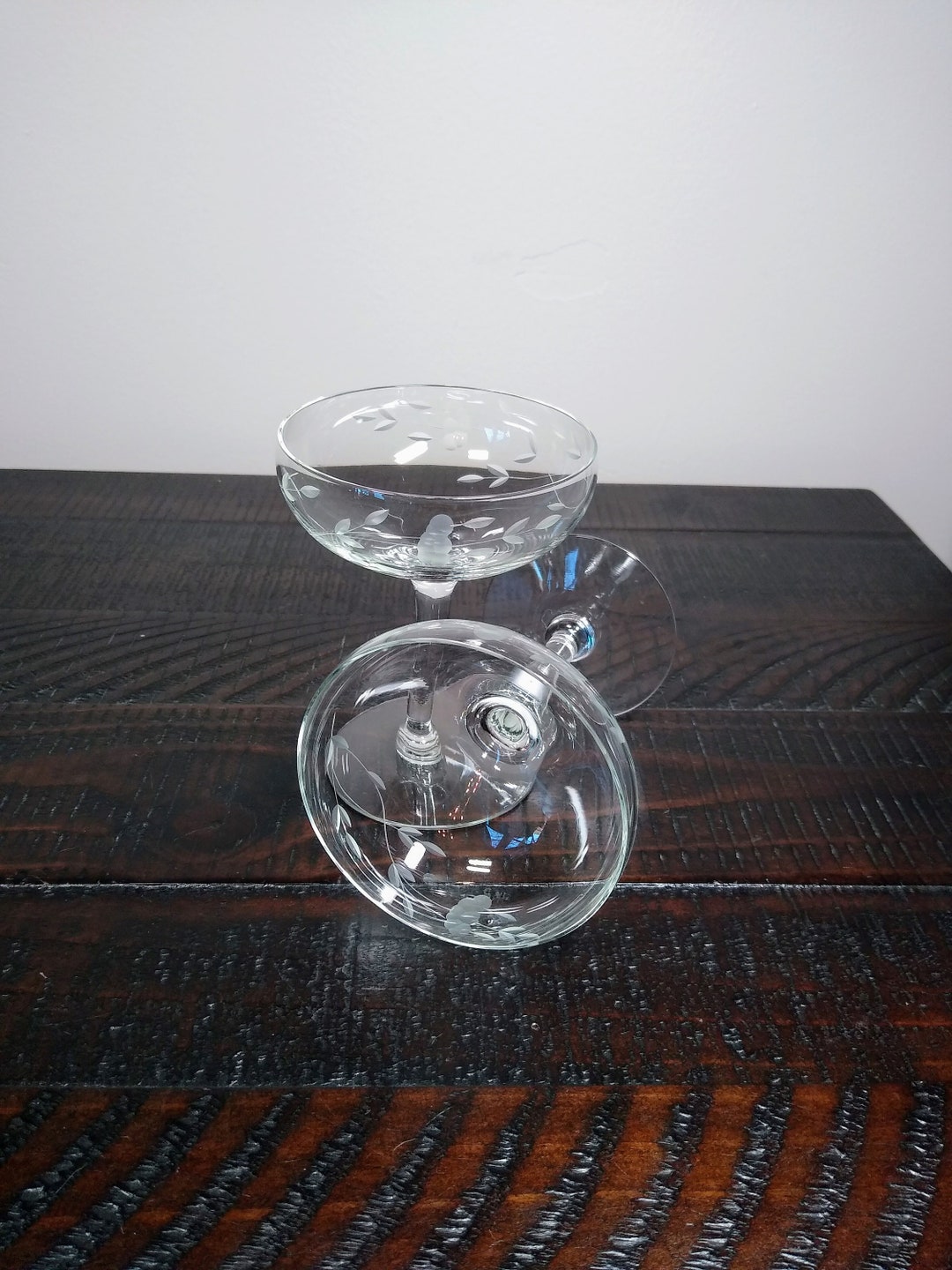 Princess House Heritage Coupe Champagne Glasses, Pair of Crystal ...