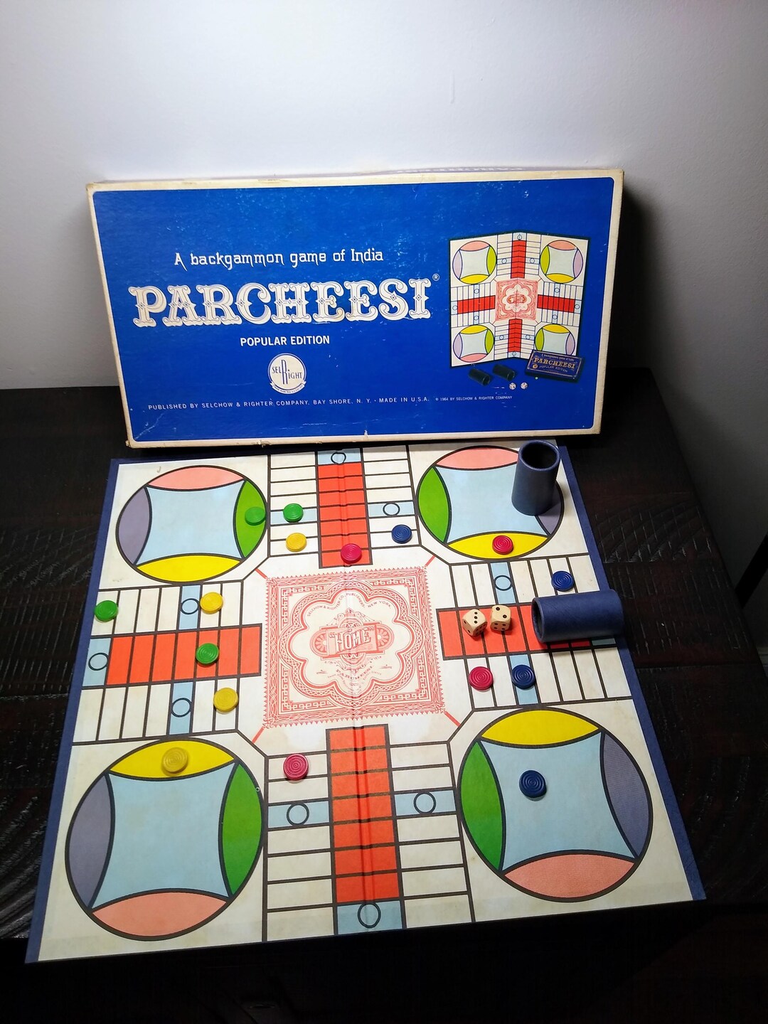 1964 Selchow and Righter Parcheesi Board Game, Vintage Popular Edition ...