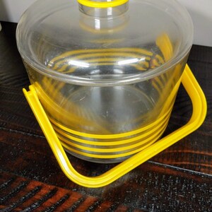 Ingrid Acrylic Yellow Stripe Ice Bucket, Vintage Ice Bucket With Lid - Etsy