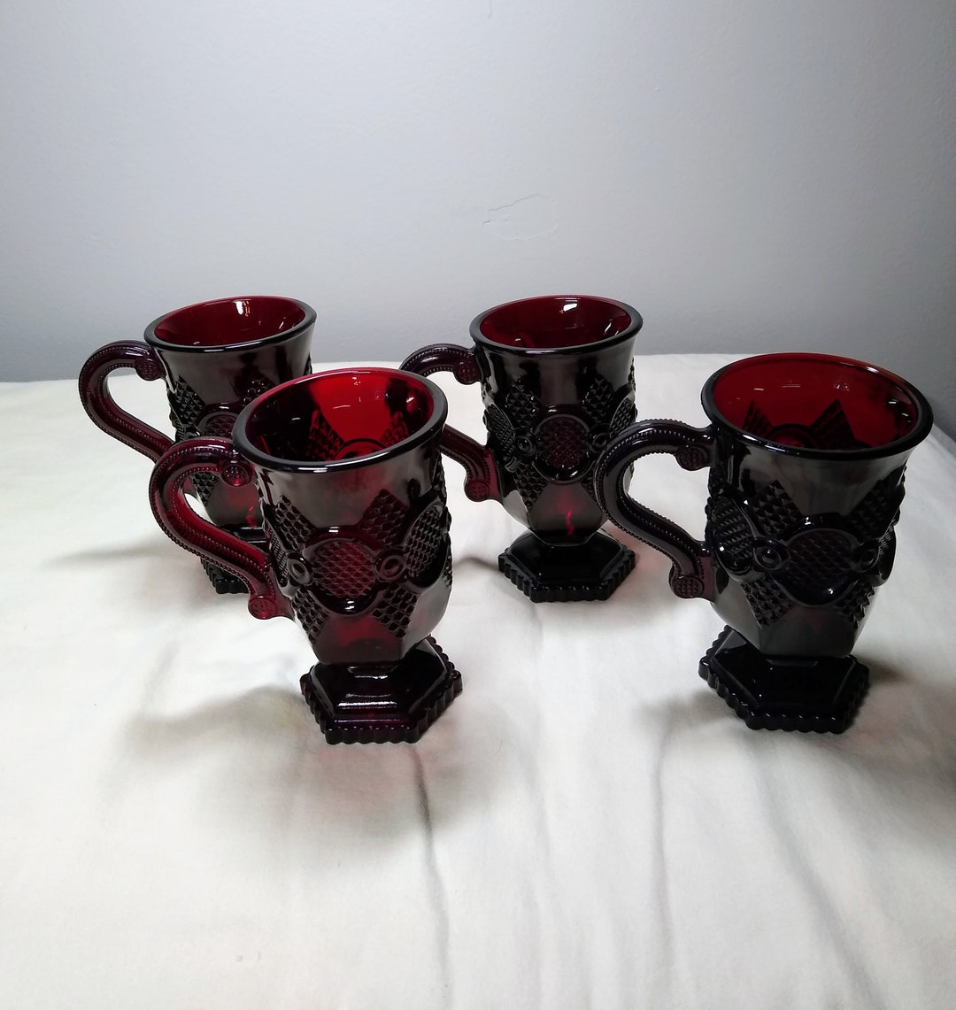 Set of Four Vintage Avon Cape Cod Pedestal Mugs, Footed Mugs - Etsy