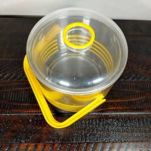 Ingrid Acrylic Yellow Stripe Ice Bucket, Vintage Ice Bucket With Lid - Etsy