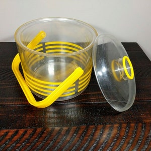 Ingrid Acrylic Yellow Stripe Ice Bucket, Vintage Ice Bucket With Lid - Etsy
