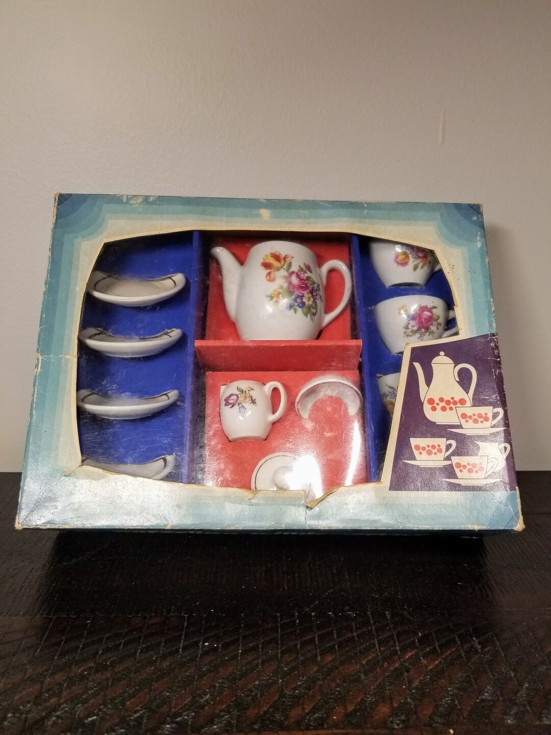 Porcelain Tea Set, Child's Tea Set, Play Tea Set, East German, Original ...