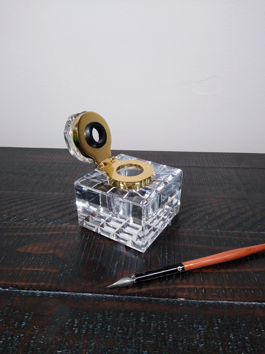 Levenger Emperor Crystal Inkwell, Large Cut Crystal Inkwell - Etsy