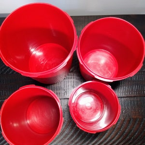 Tupperware Red Canister Set With Tulip Quilt Design, Set of 4 Servalier ...