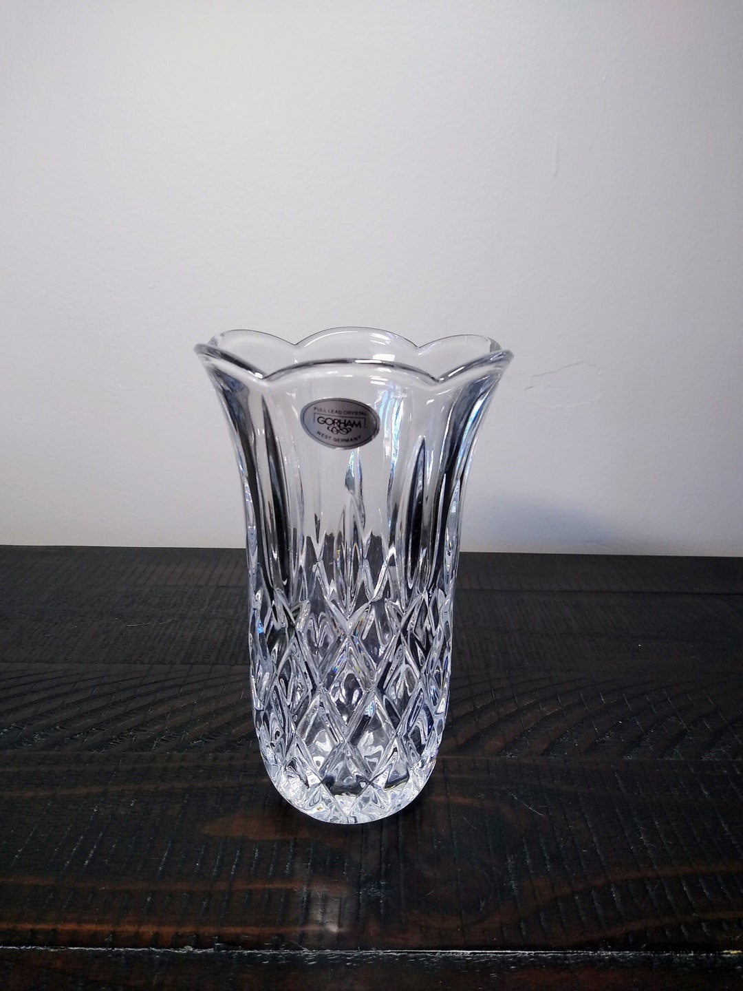 Gorham Lead Crystal King Edward Vase, Vintage Flower Vase - Etsy