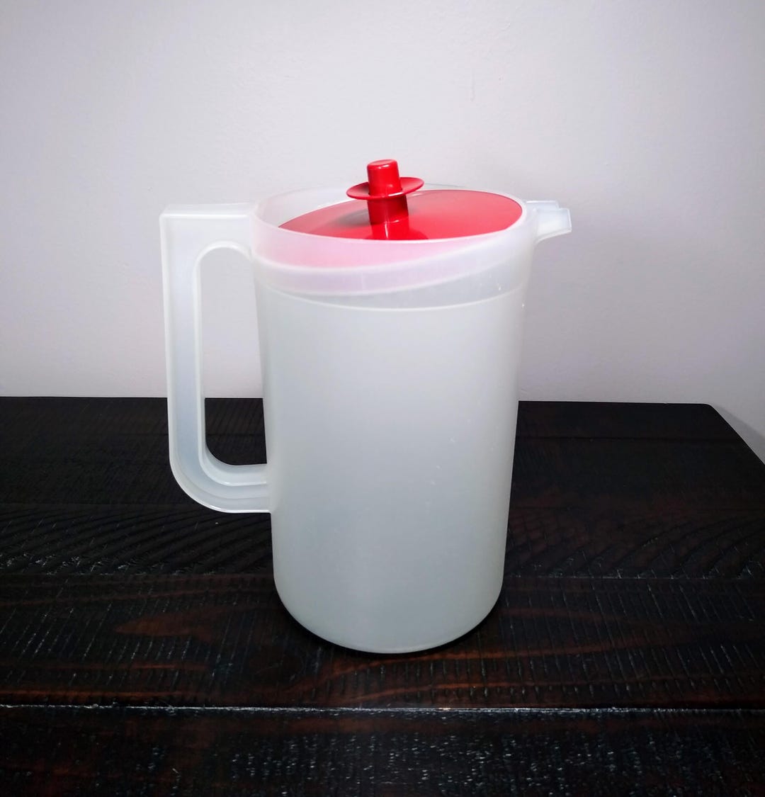Two Quart Tupperware Pitcher, Vintage Red and Sheer Tupperware Pitcher ...